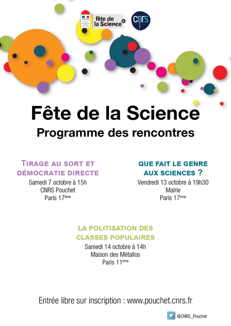 Fête de la science 2017 – Département de sociologie & d'anthropologie